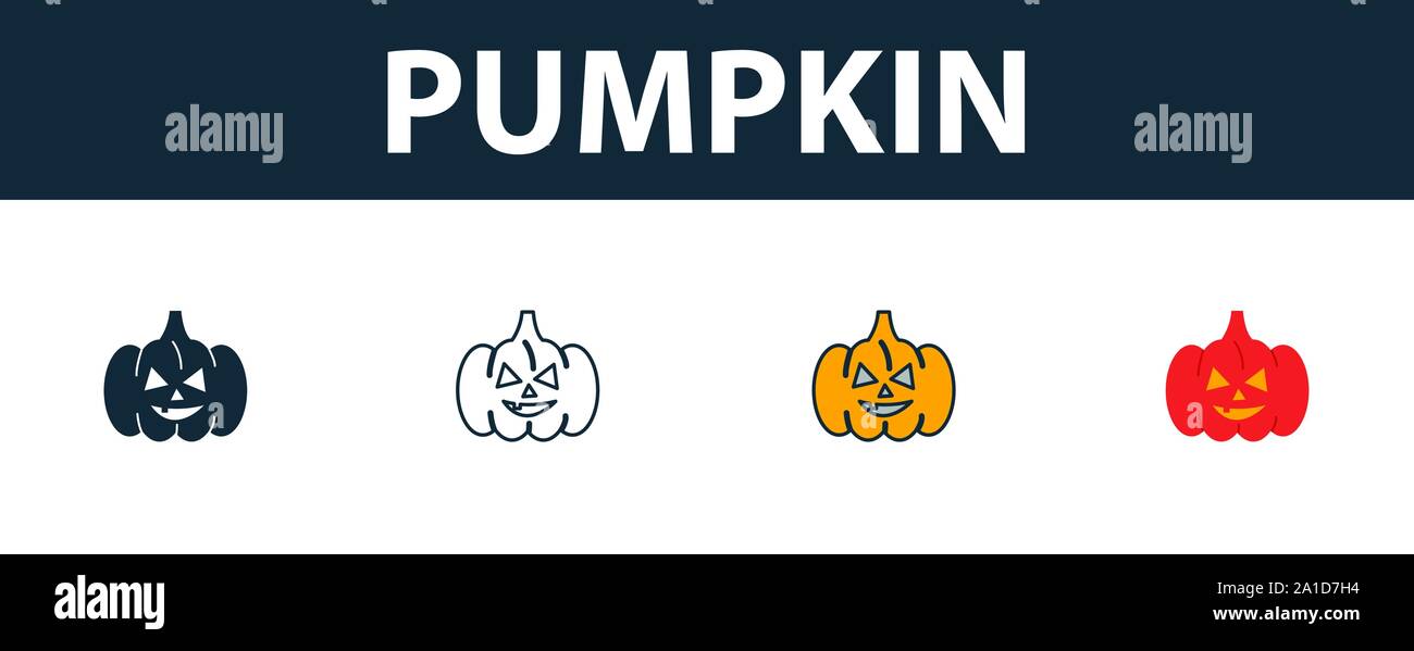 Pumpkin icon set. Premium symbol in different styles from halloween ...