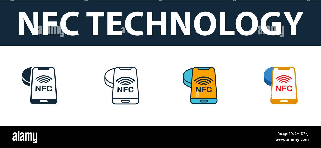 Nfc Technology icon set. Premium symbol in different styles from smart ...