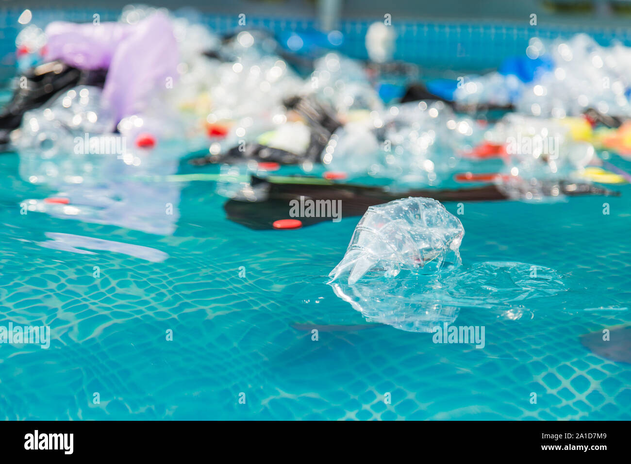 Problem of trash, plastic recycling, pollution and environmental ...