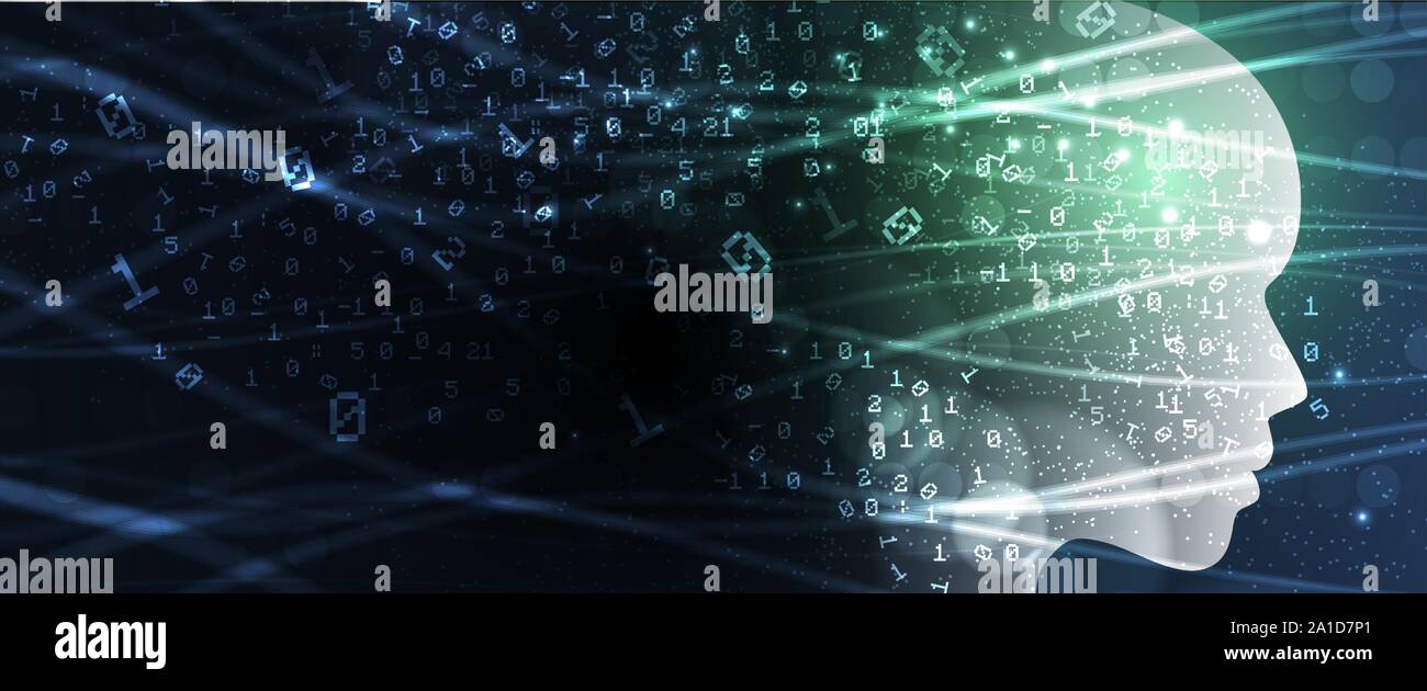 Conceptual technology illustration of artificial intelligence. Abstract ...