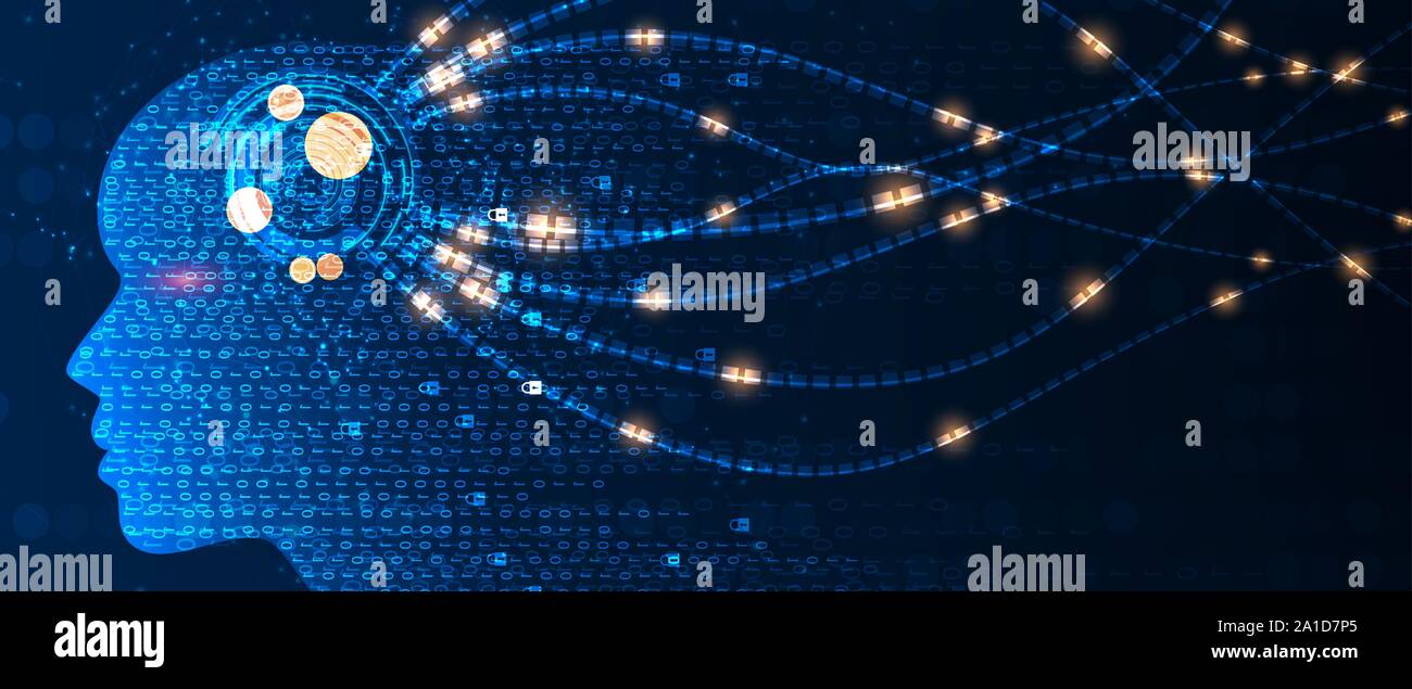 Conceptual technology illustration of artificial intelligence. Abstract ...