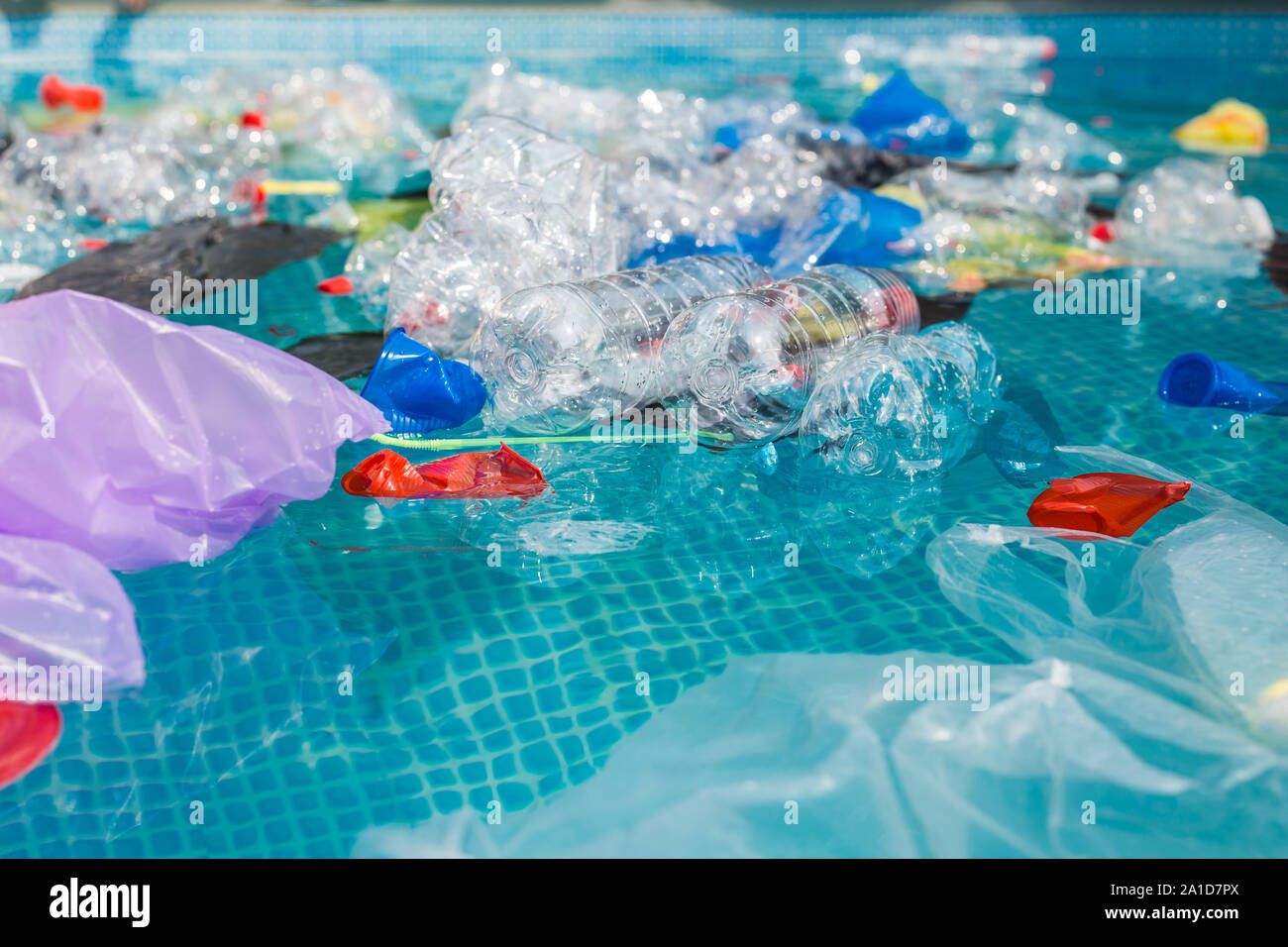 Plastic recycling, pollution and environmental concept - Environmental ...