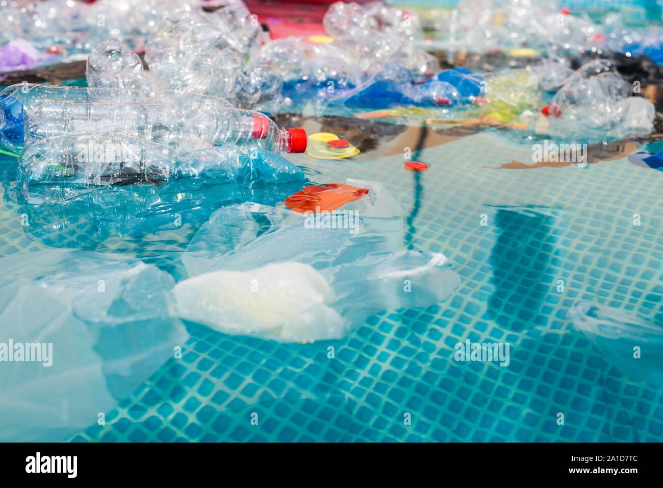 Plastic recycling, pollution and environmental concept - Environmental ...