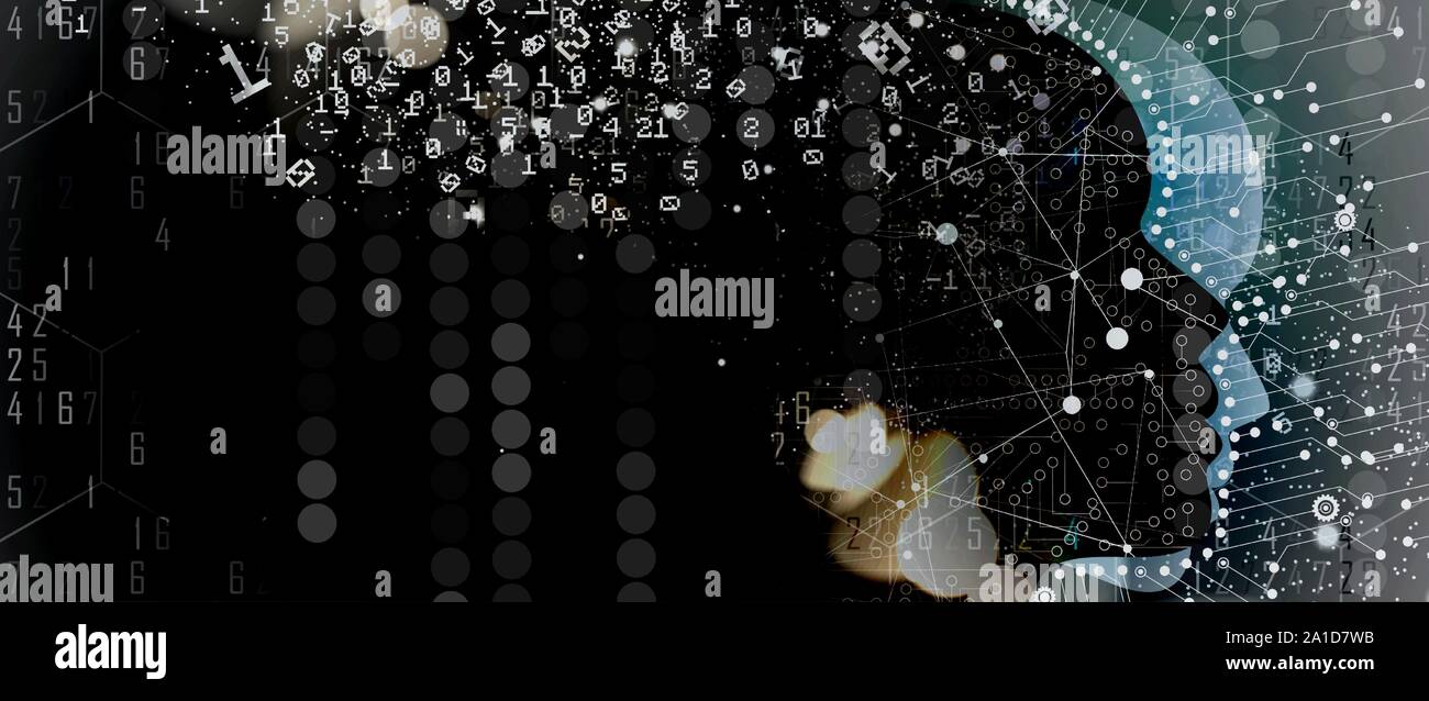 Conceptual technology illustration of artificial intelligence. Abstract ...