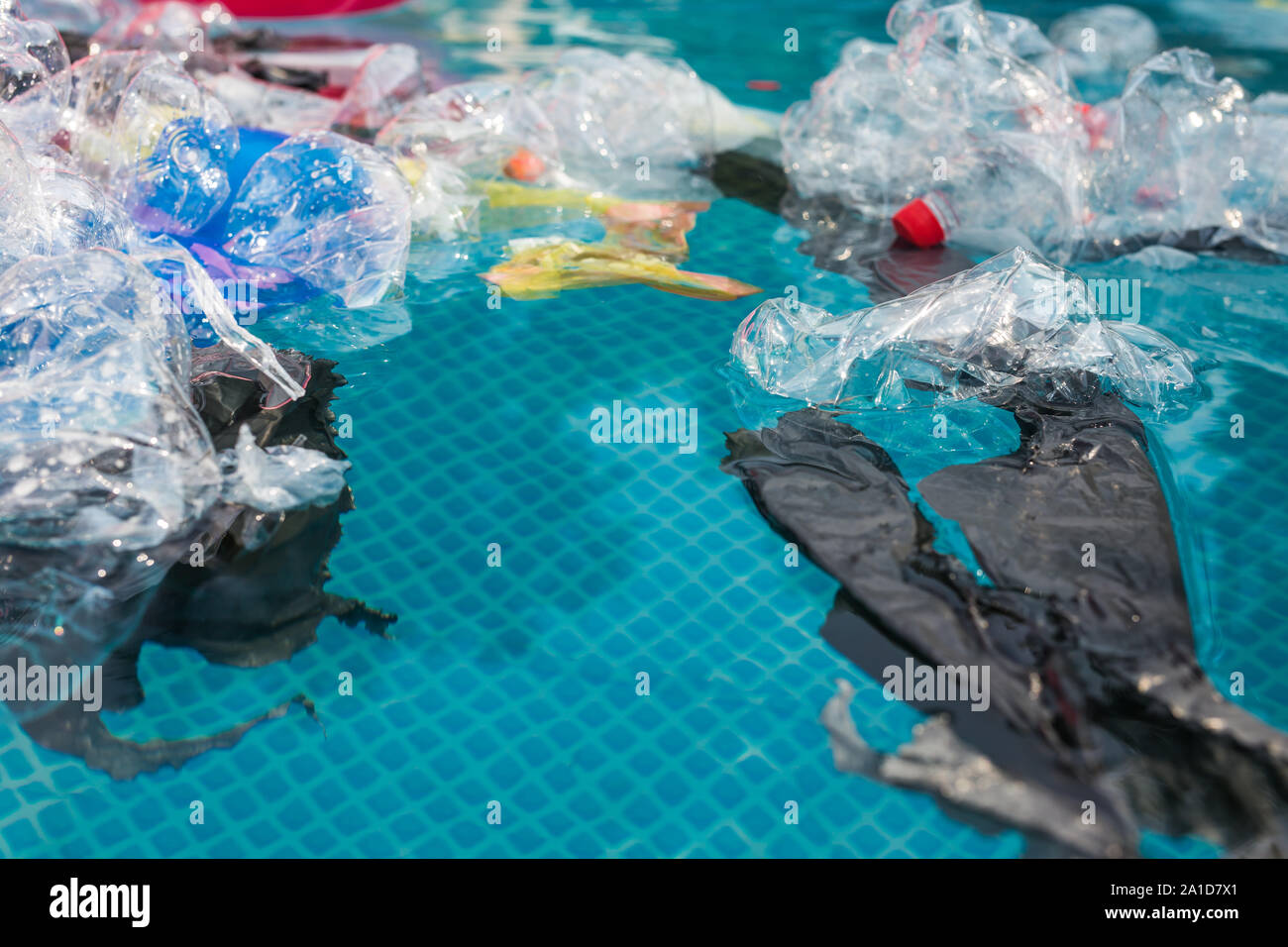 Problem of trash, plastic recycling, pollution and environmental ...