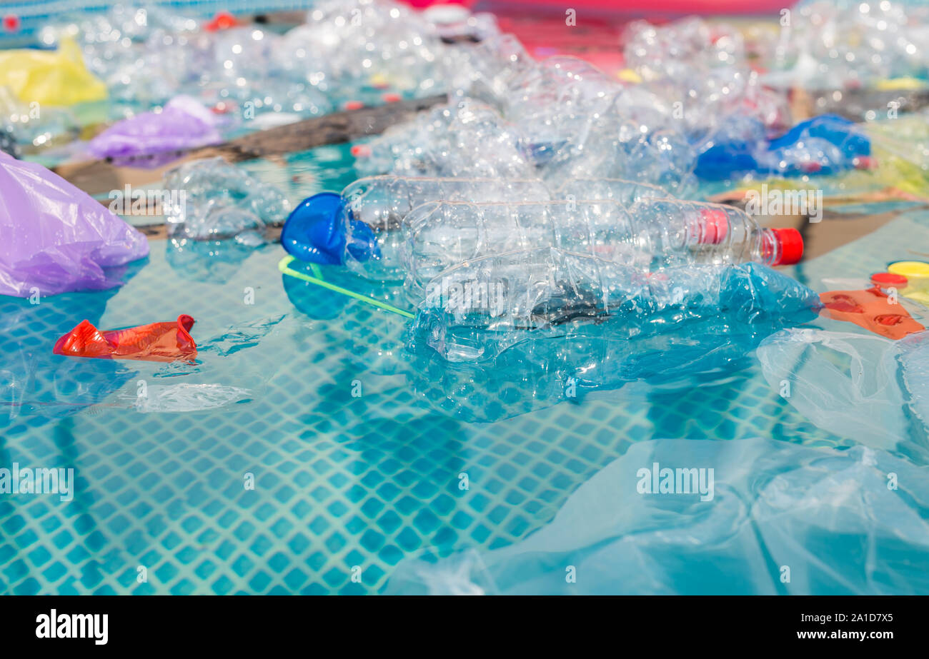Plastic recycling, pollution and environmental concept - Environmental ...