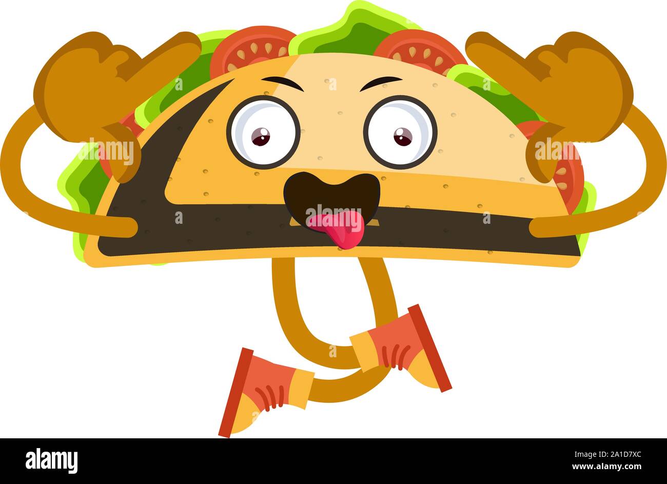 Taco is crazy, illustration, vector on white background Stock Vector ...