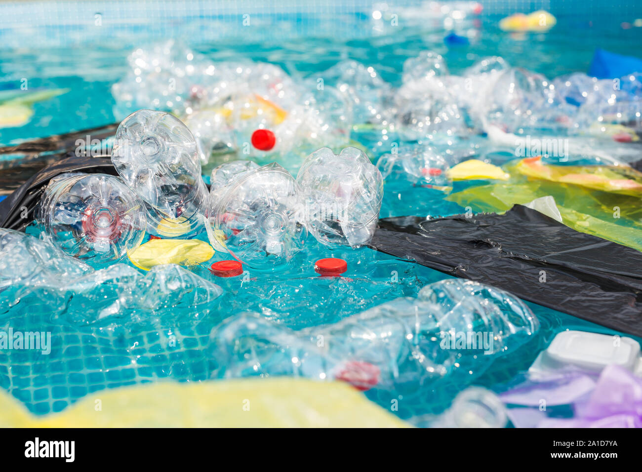 Problem of trash, plastic recycling, pollution and environmental ...