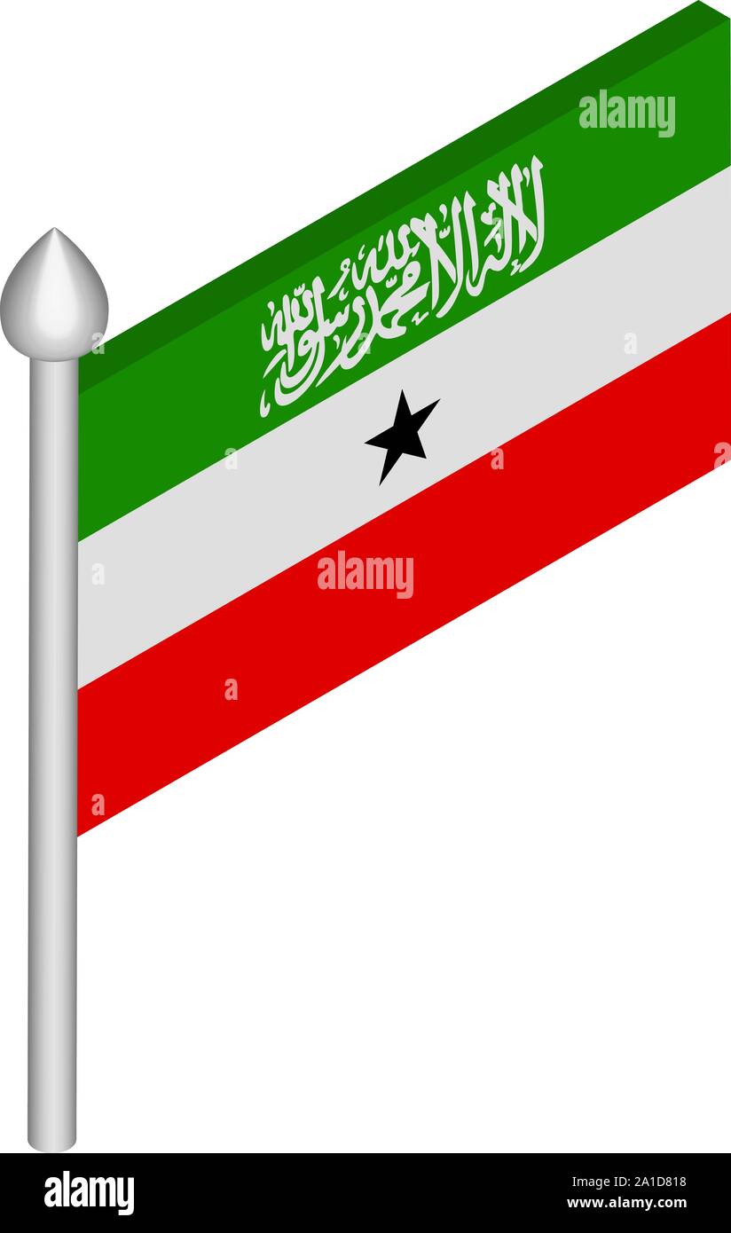 Isometric Illustration of Flagpole with Somaliland Flag Stock Vector ...