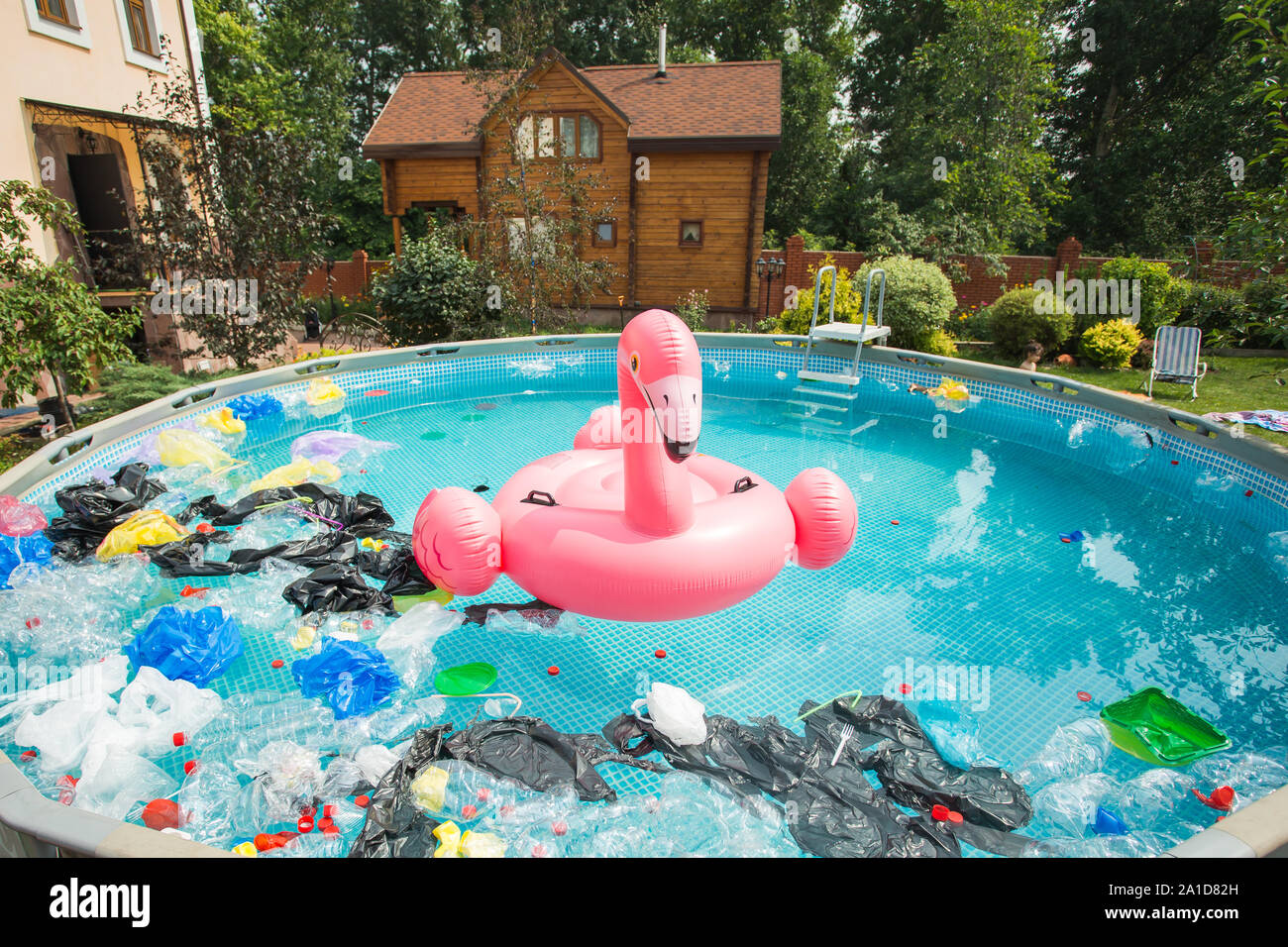 Problem of trash, plastic recycling, pollution and environmental ...