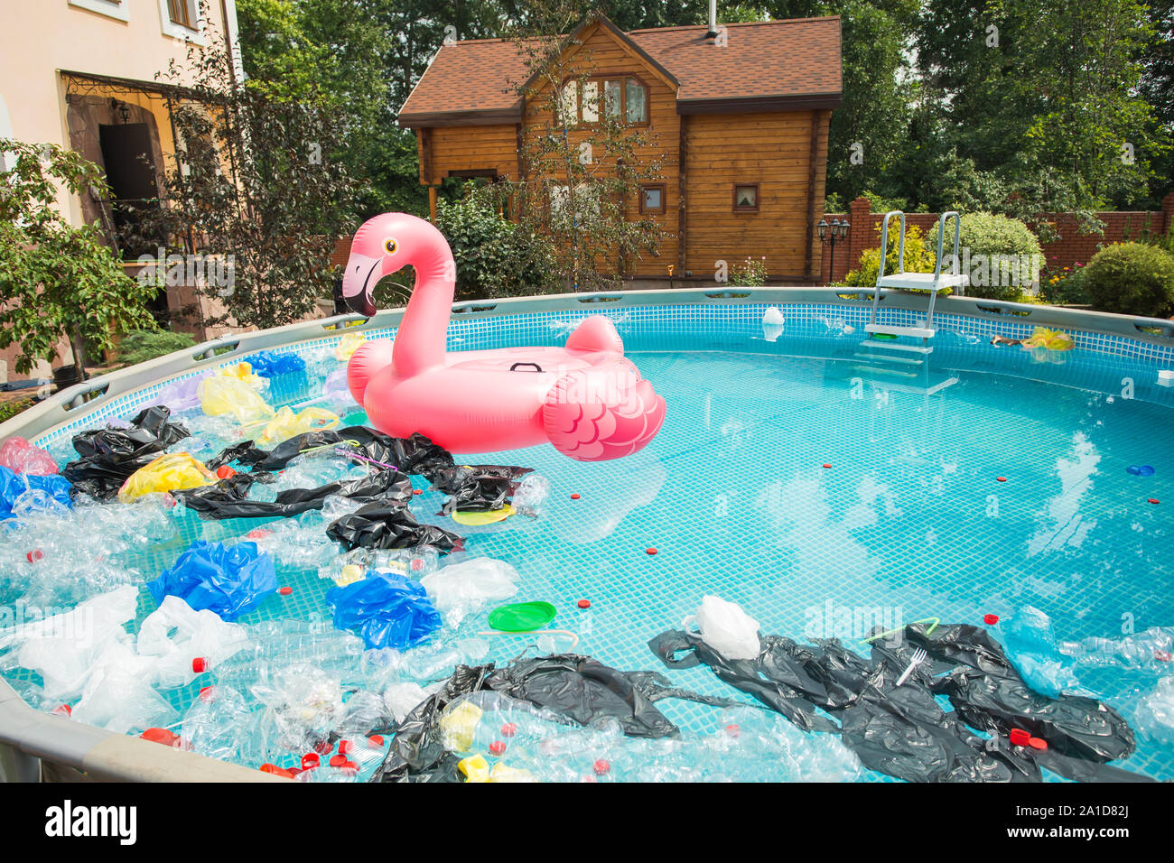 Problem of trash, plastic recycling, pollution and environmental ...