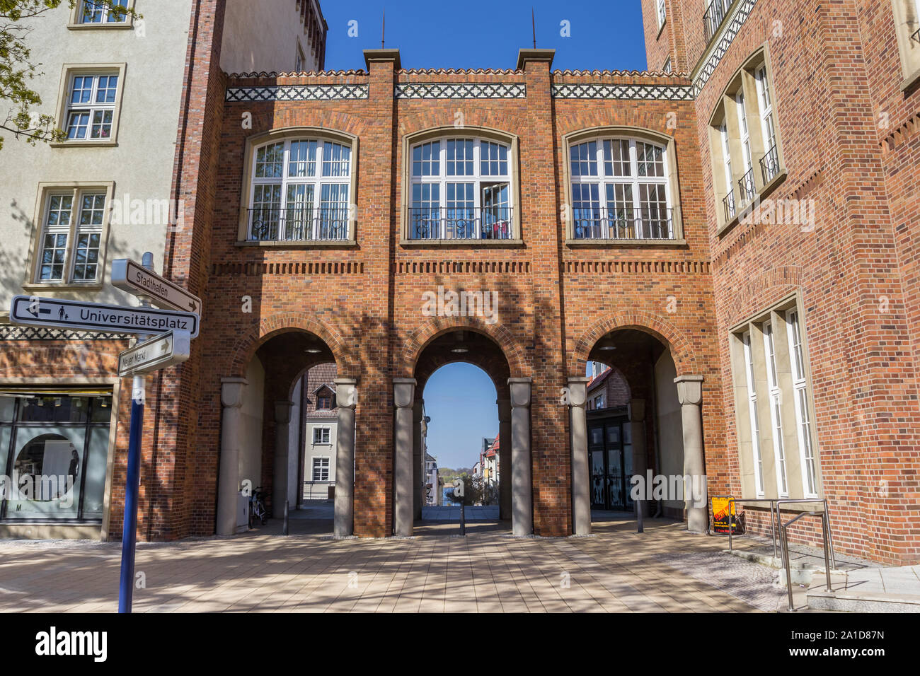 Architectural gate in the center of Rostock, Germany Stock Photo - Alamy