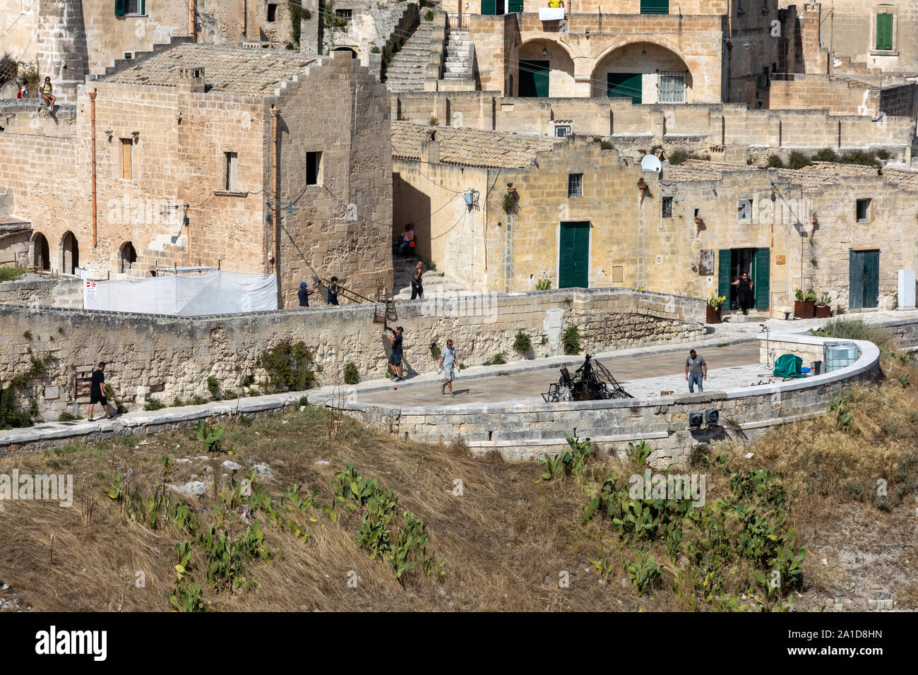 Matera, Italy - September 15, 2019: Bond 25. Setting the scenery for ...