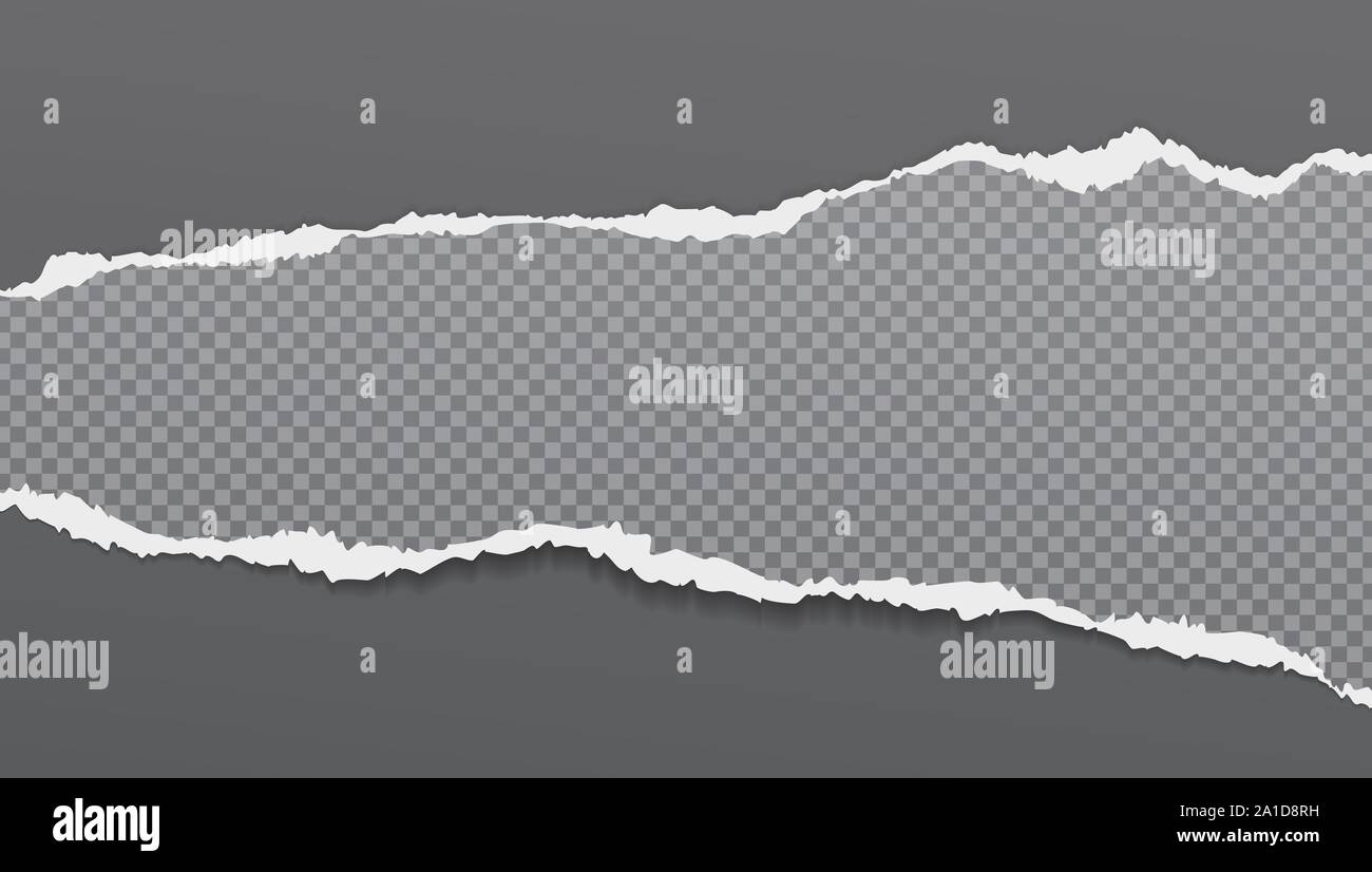 Piece of torn, grey squared realistic paper with soft shadow is on dark ...