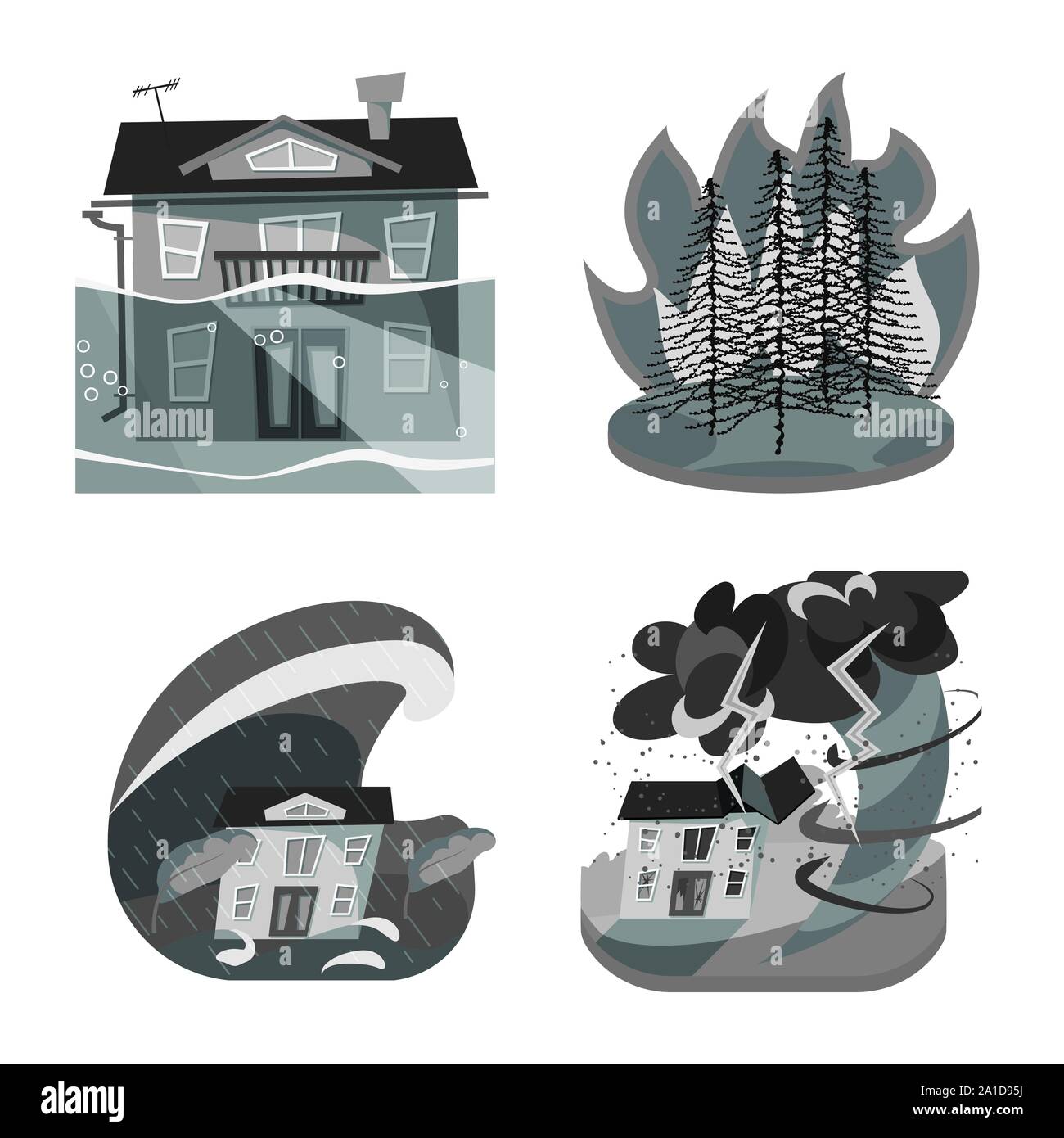 Vector illustration of nature and apocalypse logo. Set of nature and ...