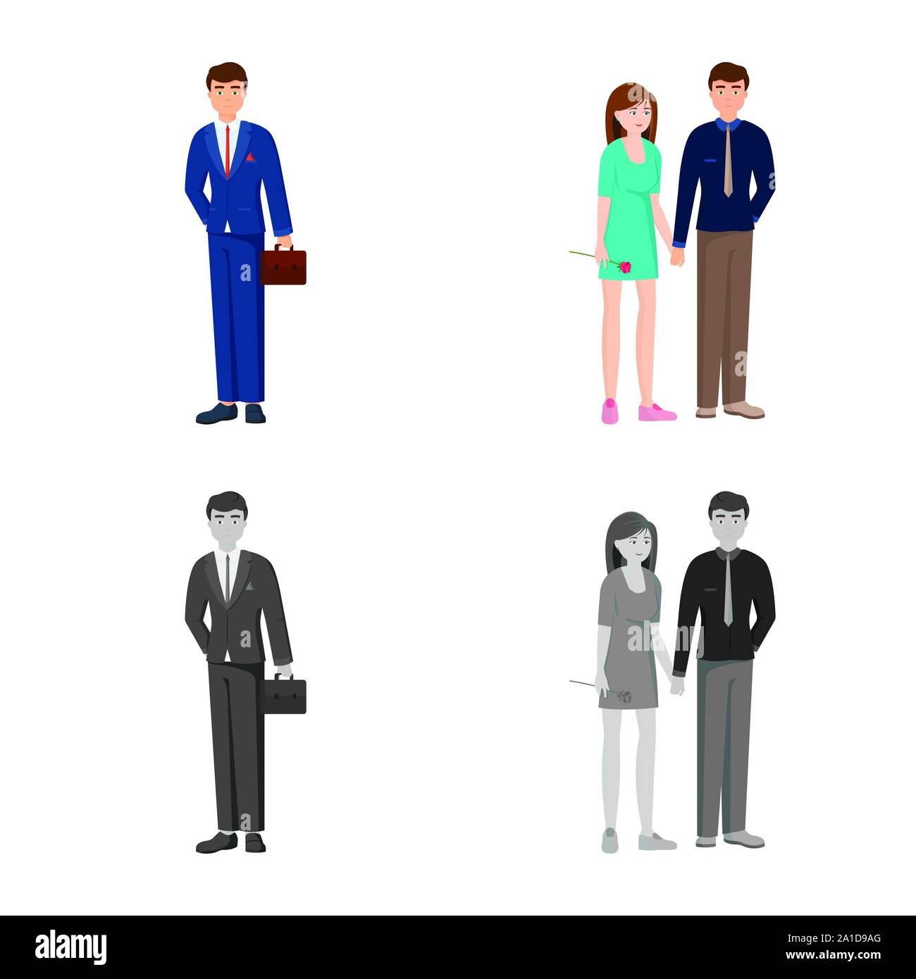 Vector design of character and avatar icon. Collection of character and ...