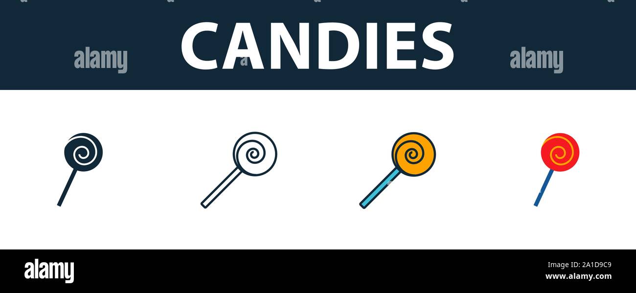 Candies icon set. Premium symbol in different styles from halloween ...