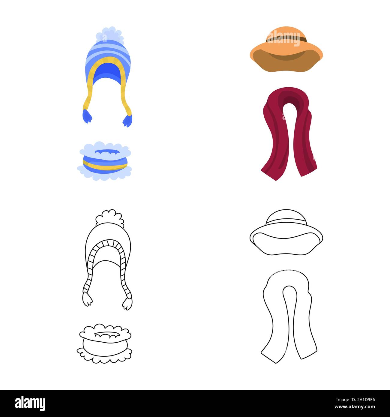 Vector design of clothes and texture sign. Collection of clothes and ...