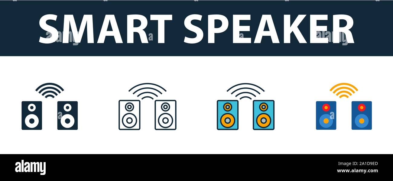 Smart Speaker icon set. Premium symbol in different styles from smart ...