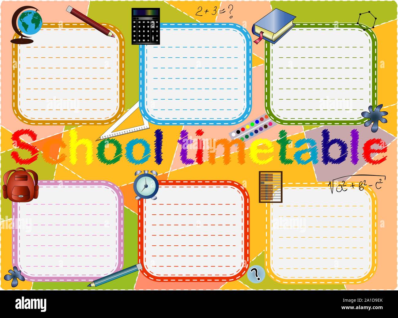 school timetable for students or pupils Stock Vector Image & Art - Alamy