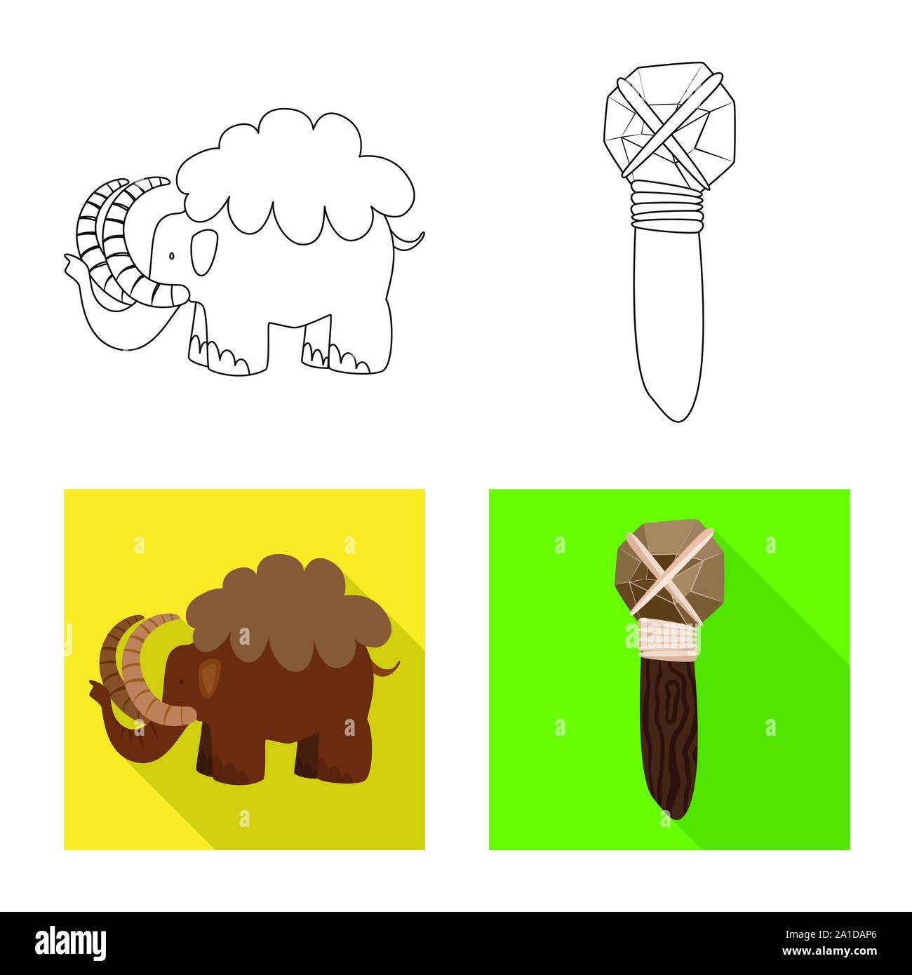 Vector illustration of evolution and prehistory symbol. Collection of ...