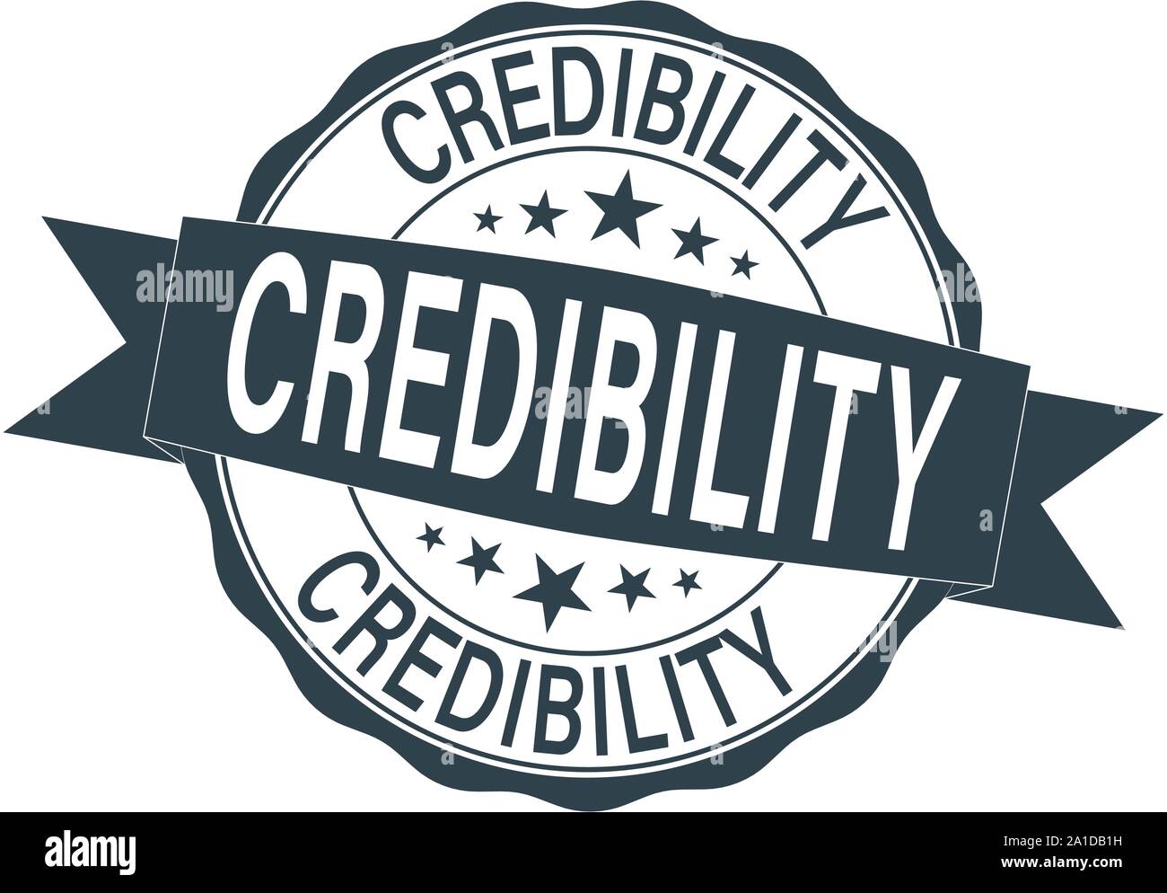 Illustration of credibility red text stamp on a white background Stock ...