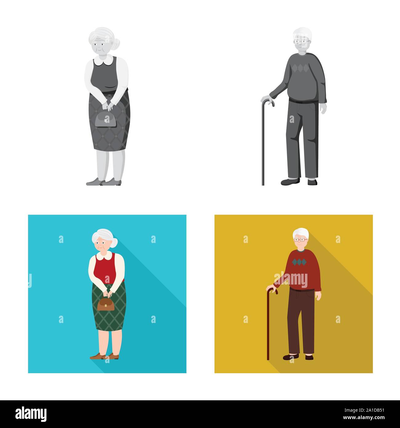 Vector illustration of character and avatar symbol. Collection of ...