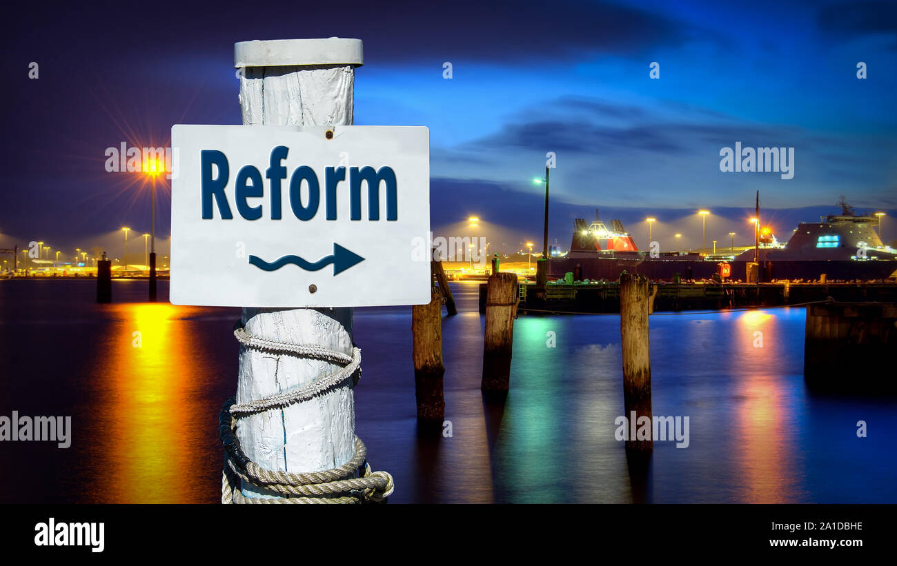 Street Sign the Direction Way to to Reform Stock Photo - Alamy