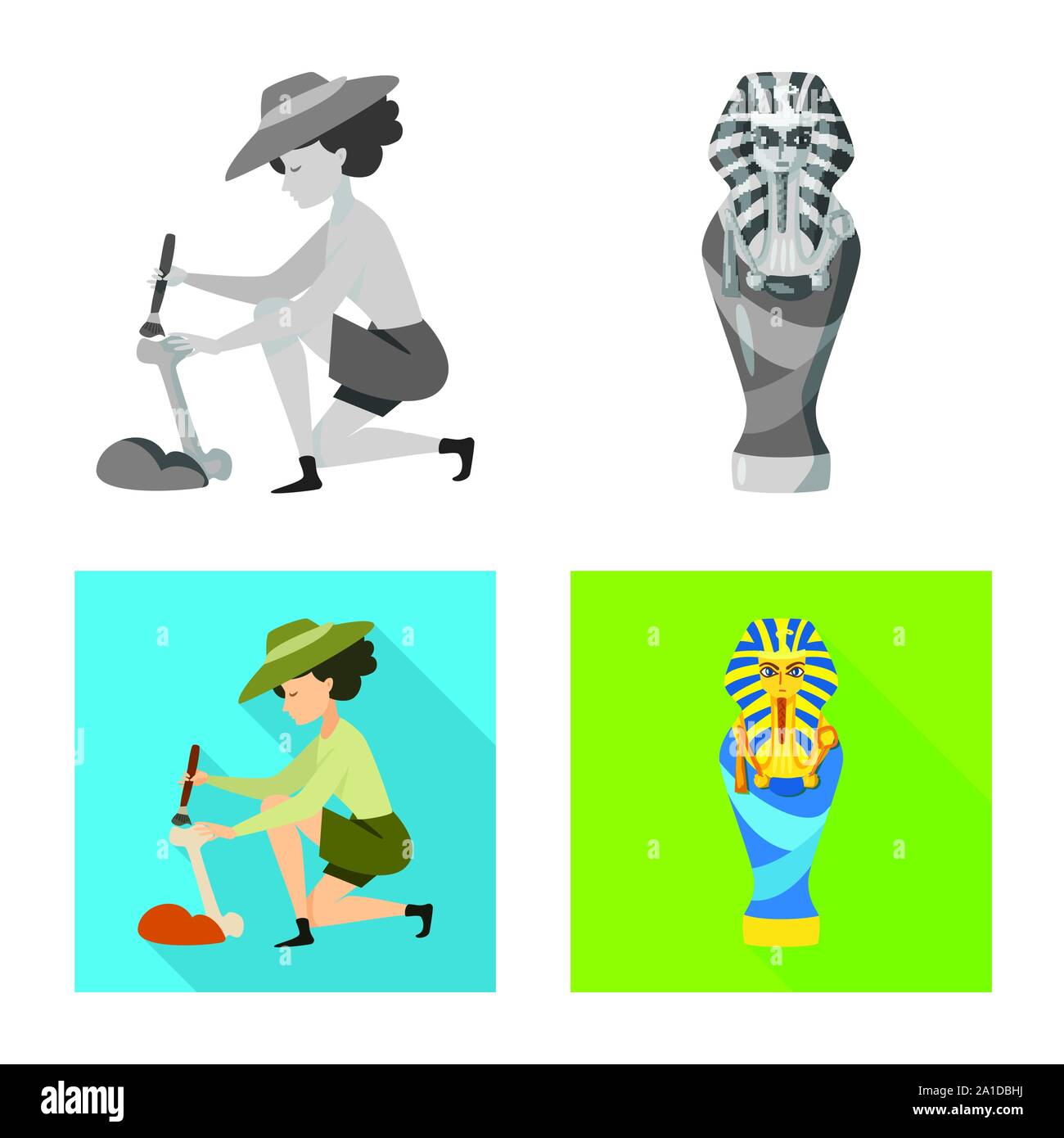 Vector design of story and items symbol. Set of story and attributes ...