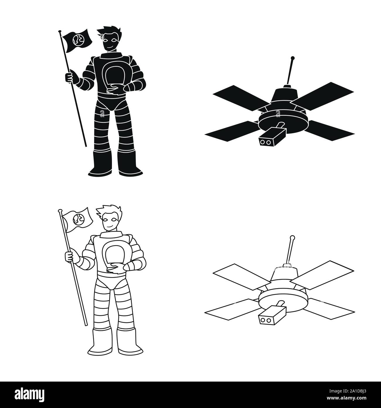 Vector design of astronomy and technology logo. Collection of astronomy ...