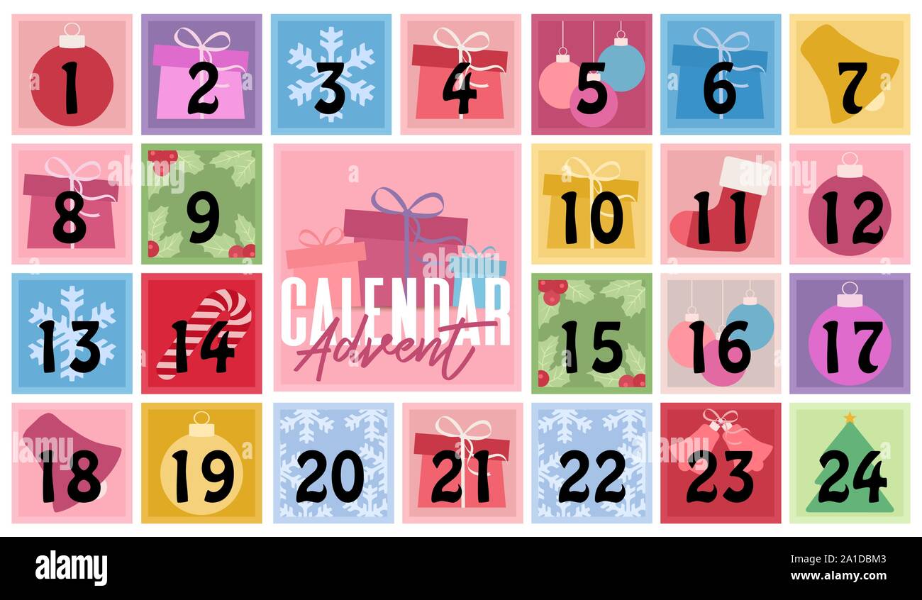Advent calendar christmas poster Cut Out Stock Images & Pictures - Alamy