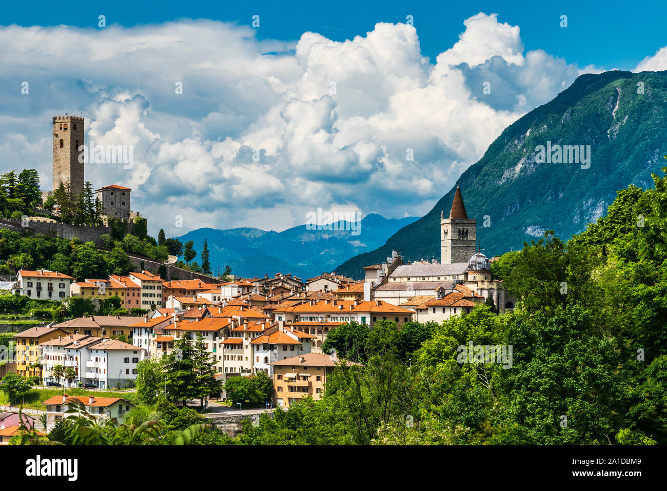 Ancient fortified village of Gemona del Friuli. Italy Stock Photo - Alamy