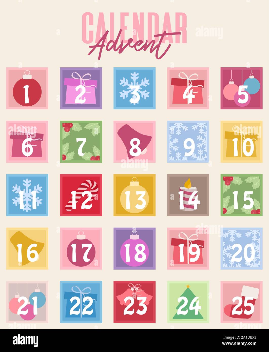 Illustration advent calendar christmas hi-res stock photography and ...
