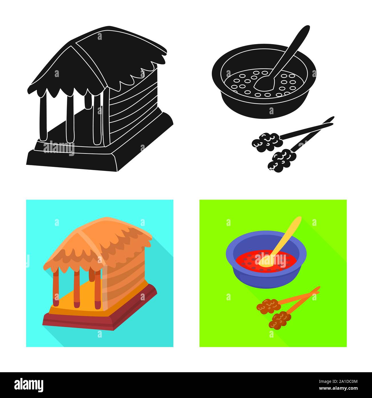 Vector illustration of and travel icon. Collection of and traditional ...