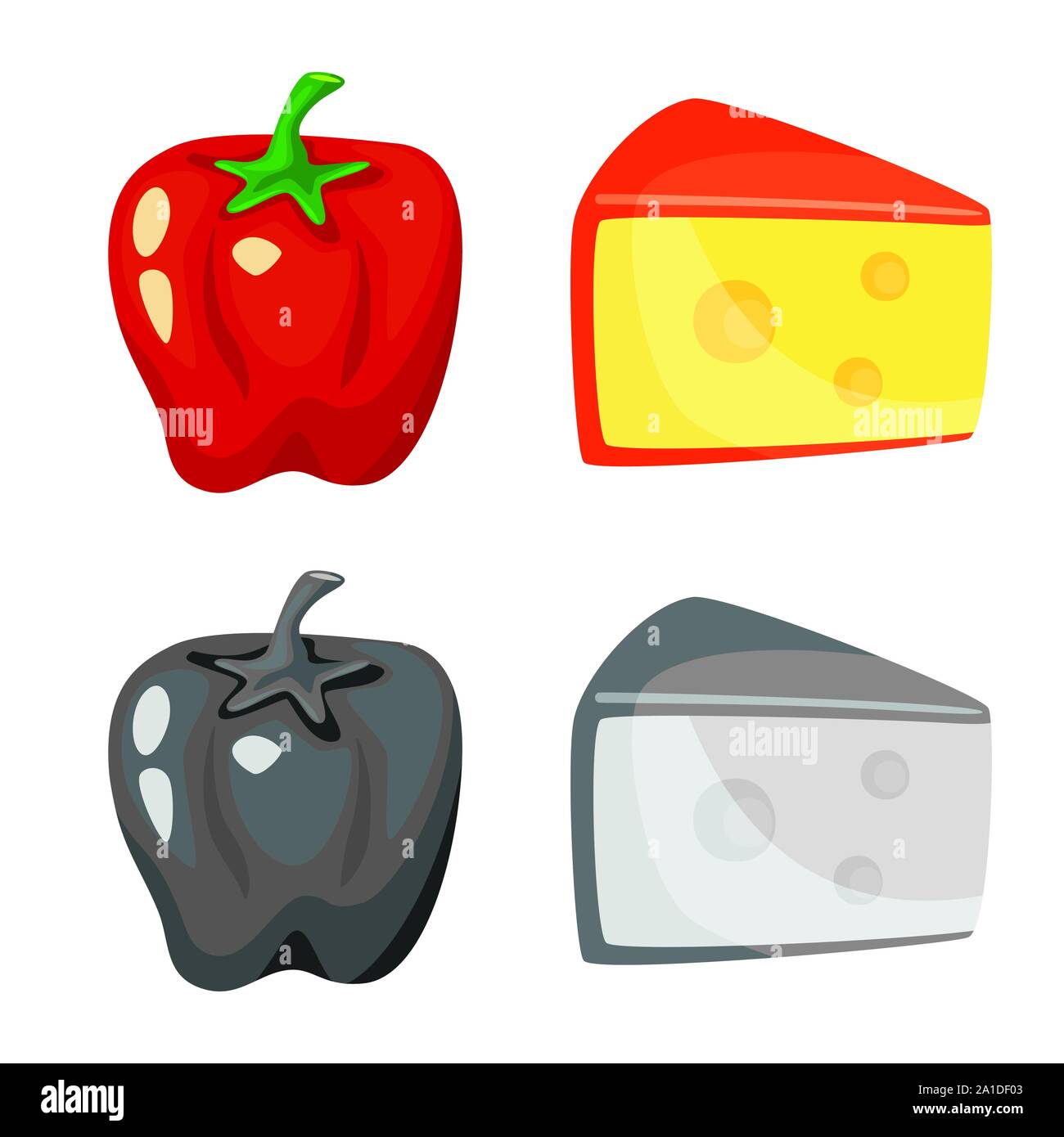 Isolated object of taste and product sign. Set of taste and cooking ...