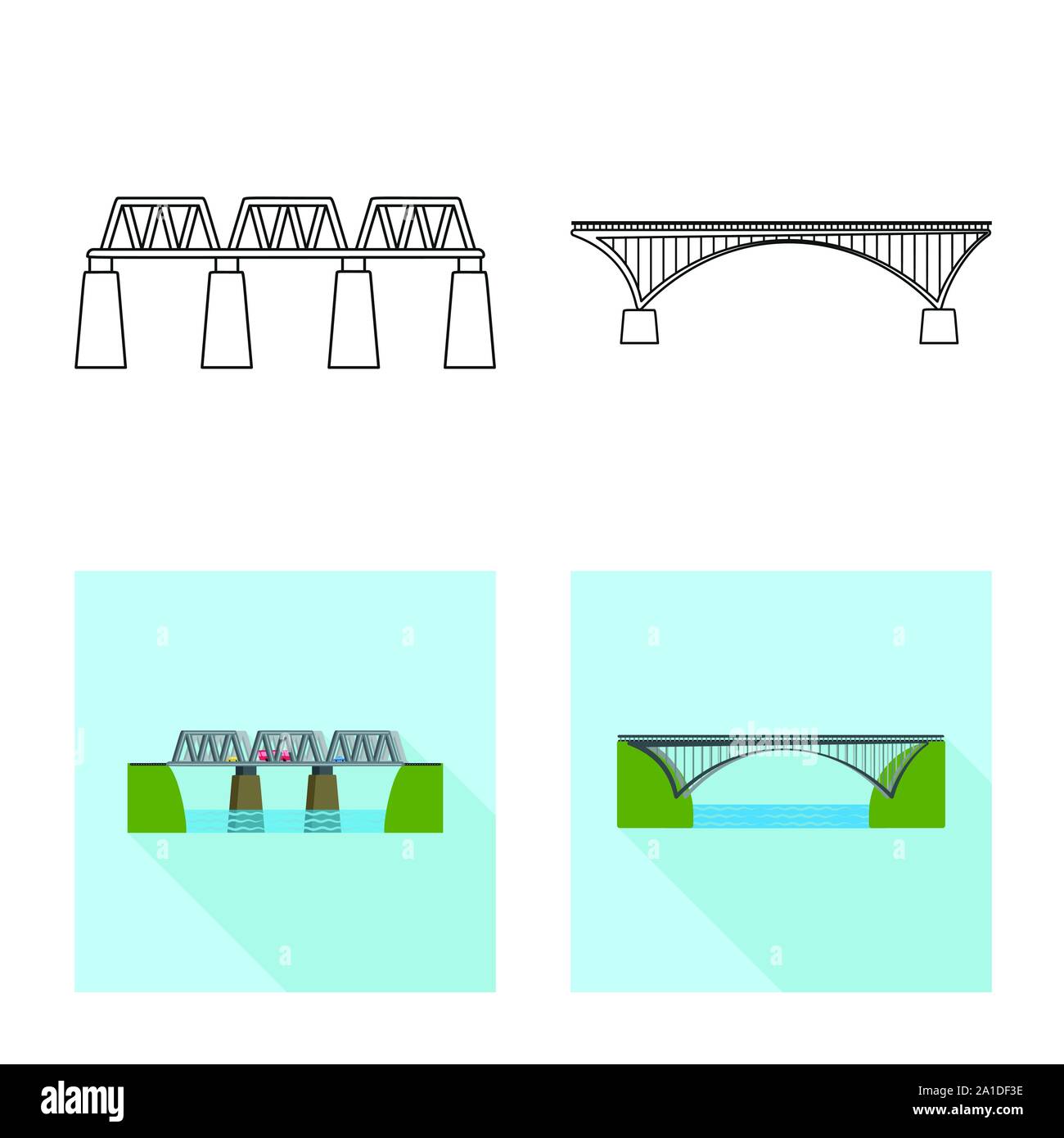 Vector illustration of connection and design sign. Collection of ...