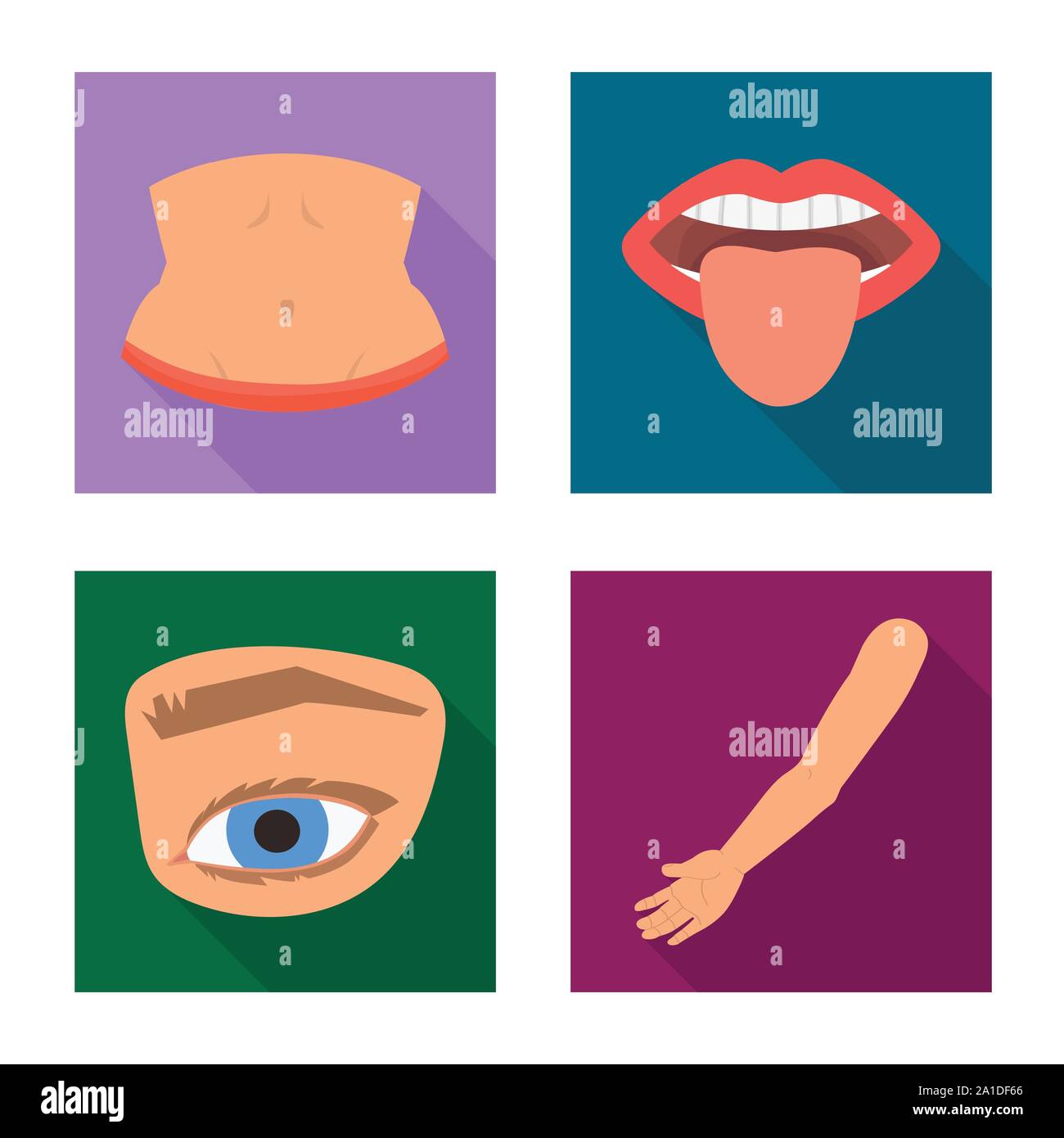 Vector design of body and part symbol. Collection of body and anatomy ...