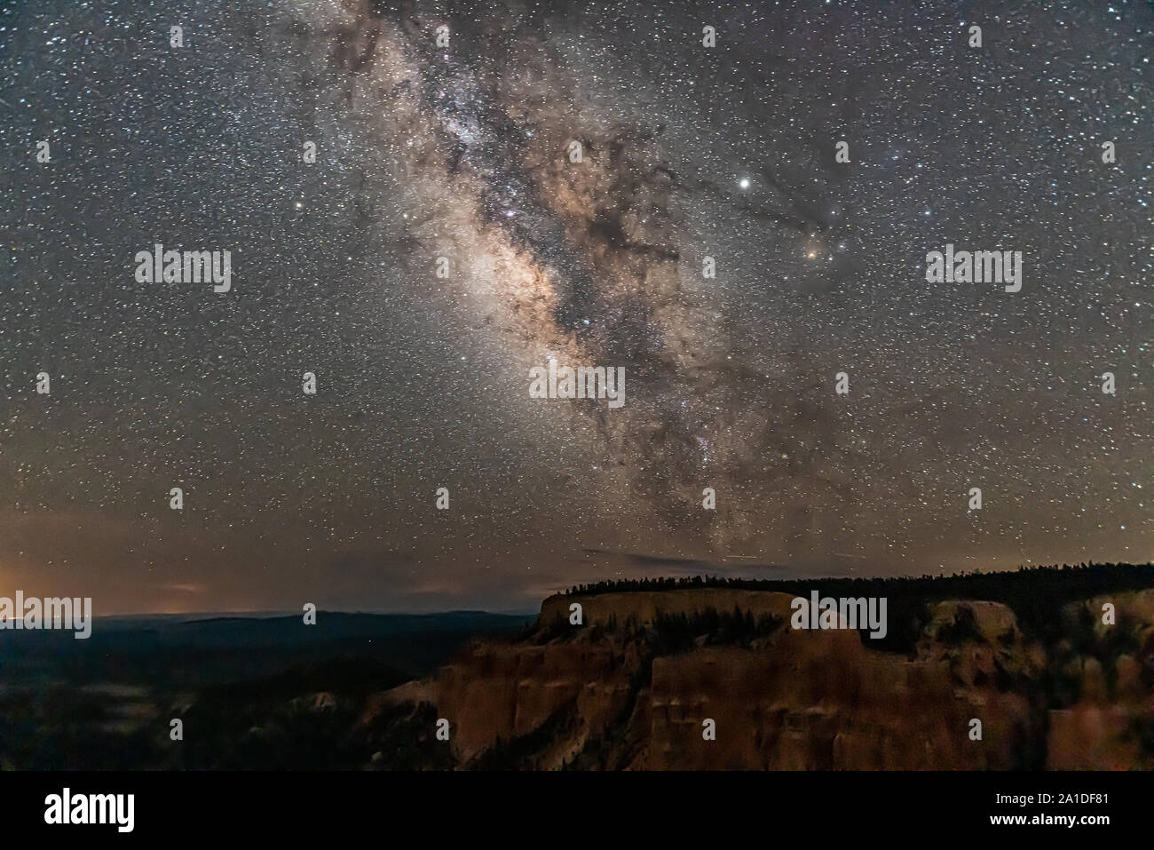 Night sky with dark milky way in Bryce Canyon National Park in Utah at ...
