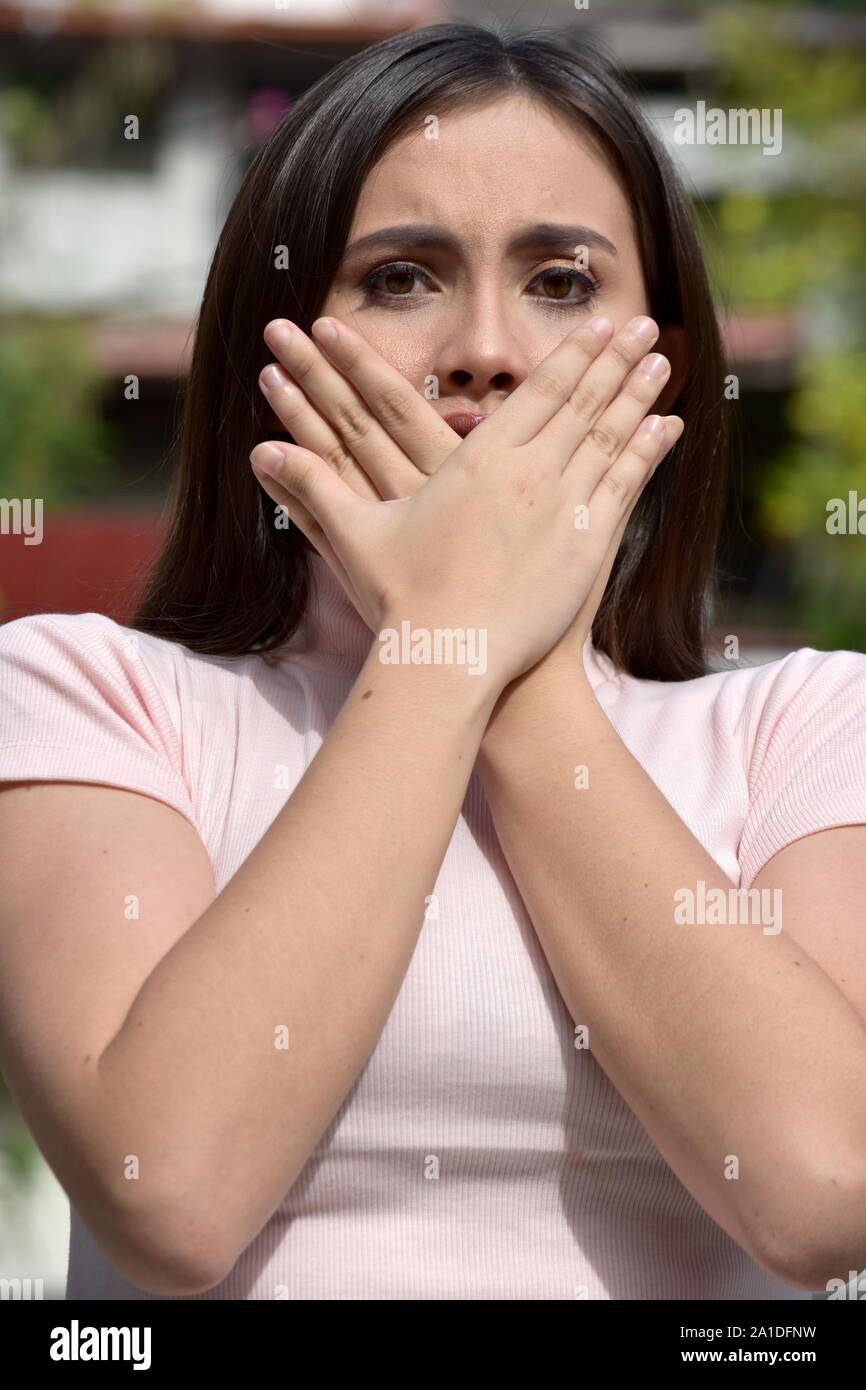 An A Quiet Adult Female Stock Photo - Alamy