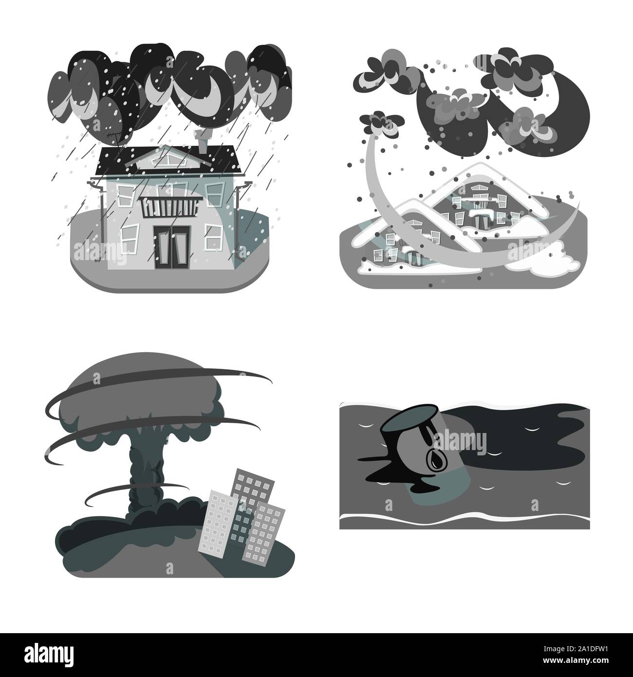 Isolated object of nature and apocalypse symbol. Set of nature and ...