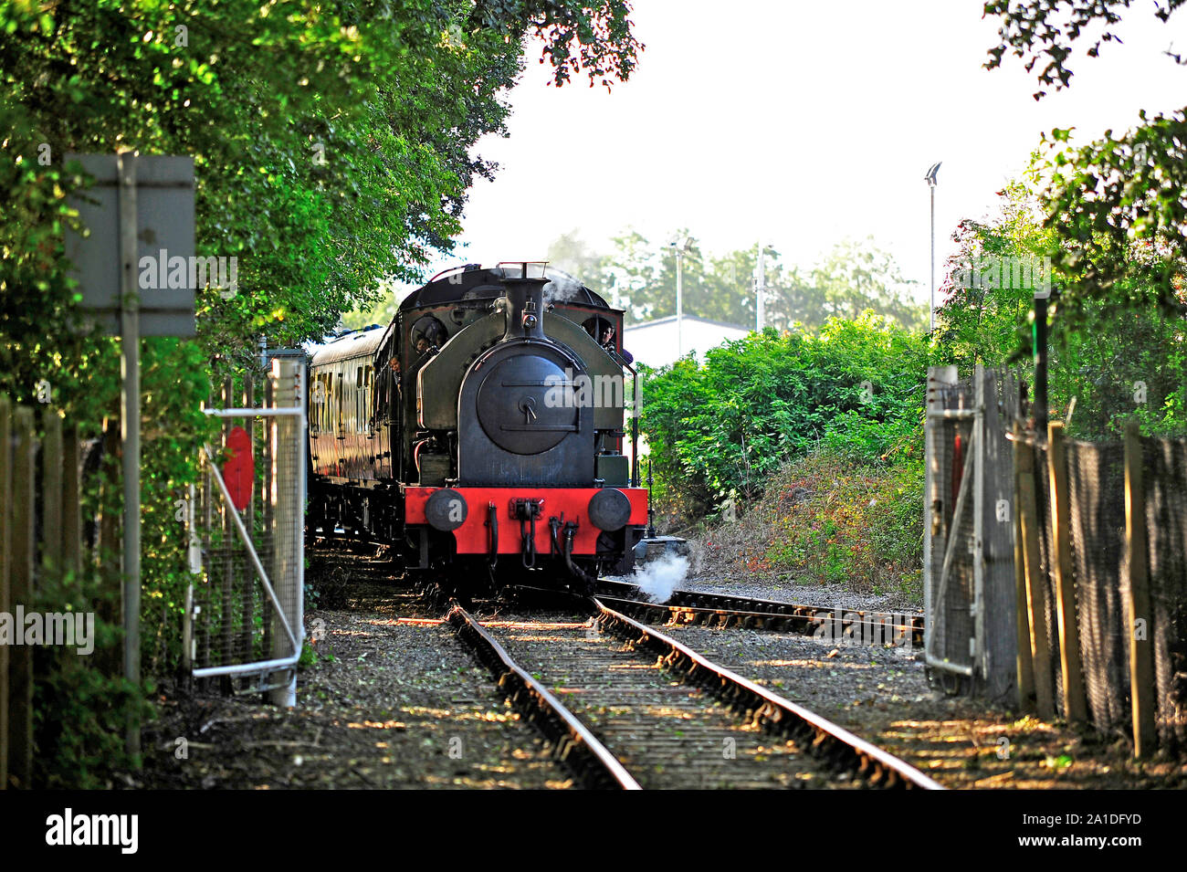 Ribble steam railway train taking tourists around Preston Docks Stock ...