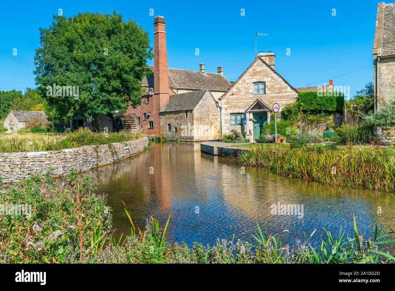 LOWER SLAUGHTER, UK - SEPTEMBER 21, 2019: Grade II-listed water mill in ...