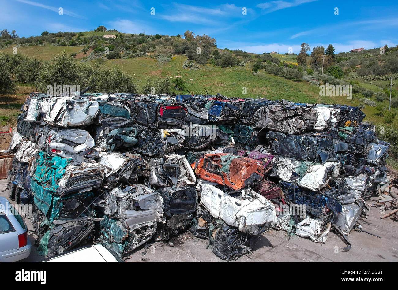 Scrap cars crushed cubes hi-res stock photography and images - Alamy