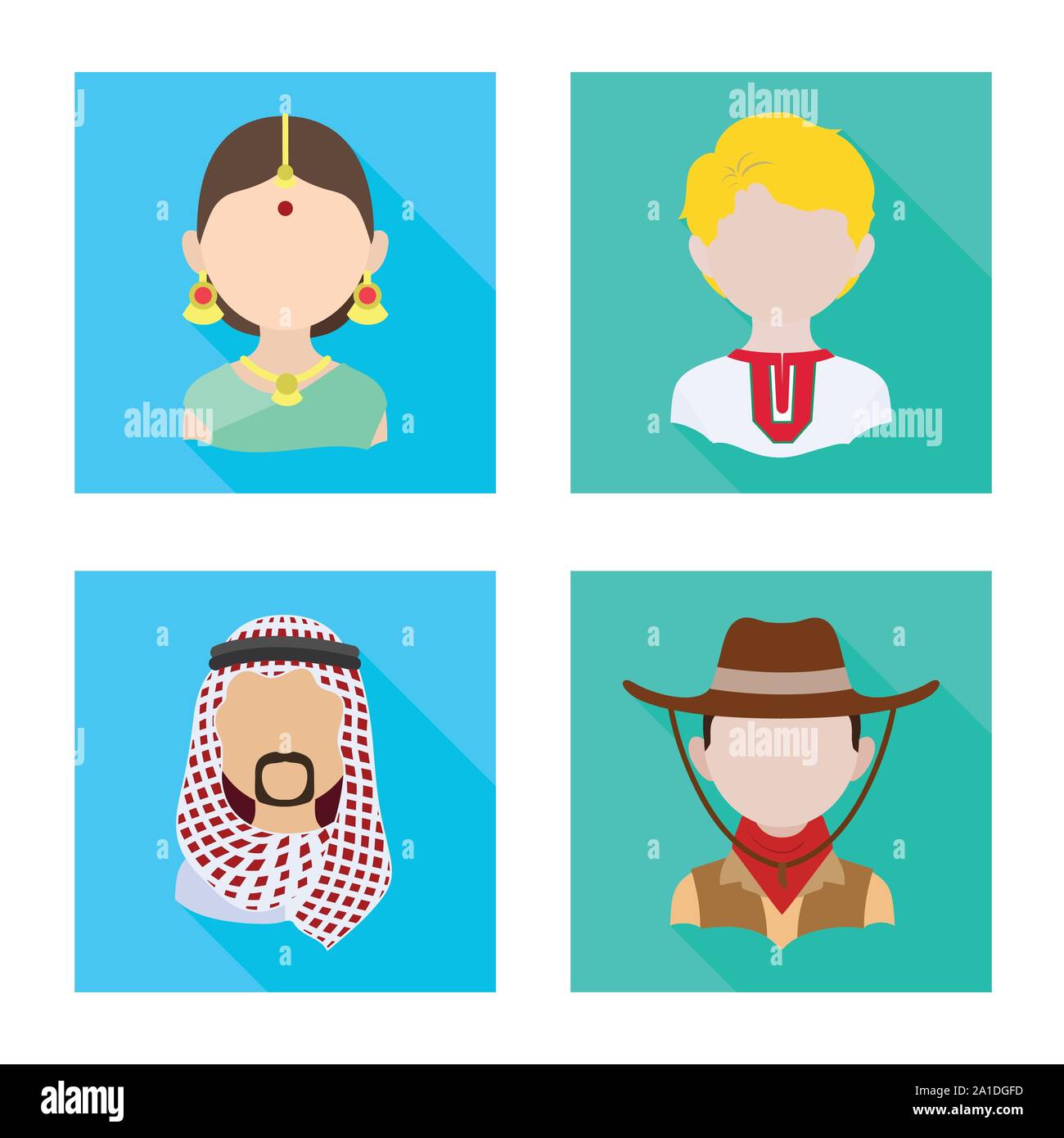 Isolated object of nation and race icon. Set of nation and user stock ...