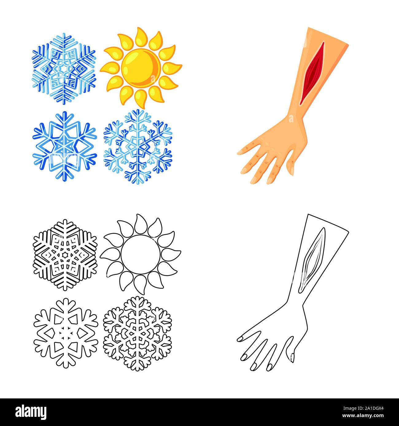 Vector design of medical and pain sign. Collection of medical and ...