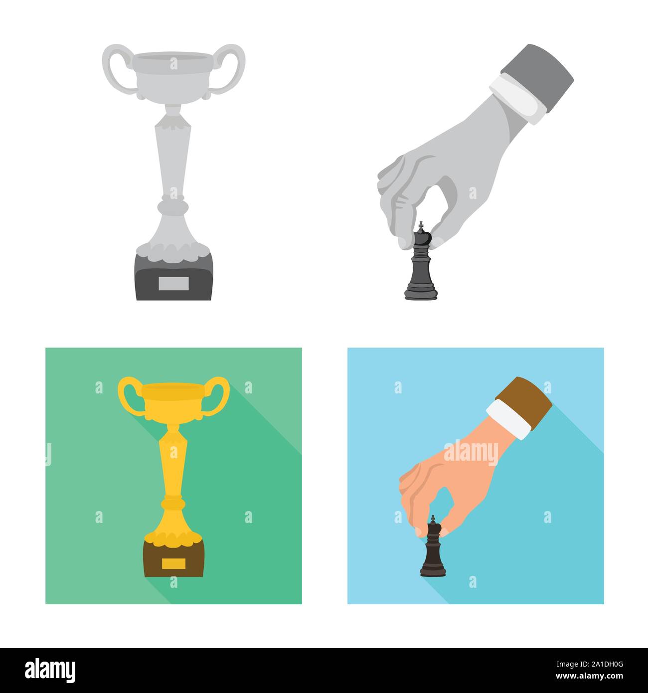 Vector illustration of checkmate and thin symbol. Set of checkmate and ...