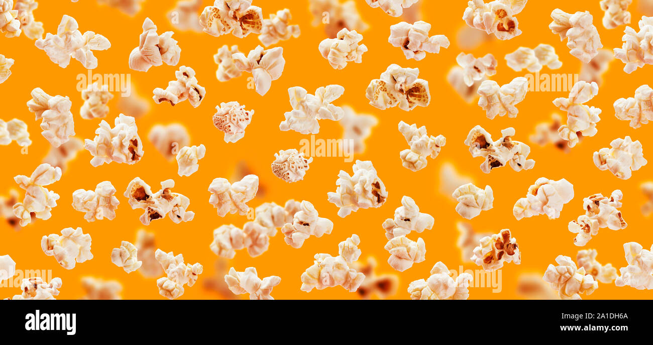 Popcorn seamless pattern. Popcorn on yellow color background Stock ...