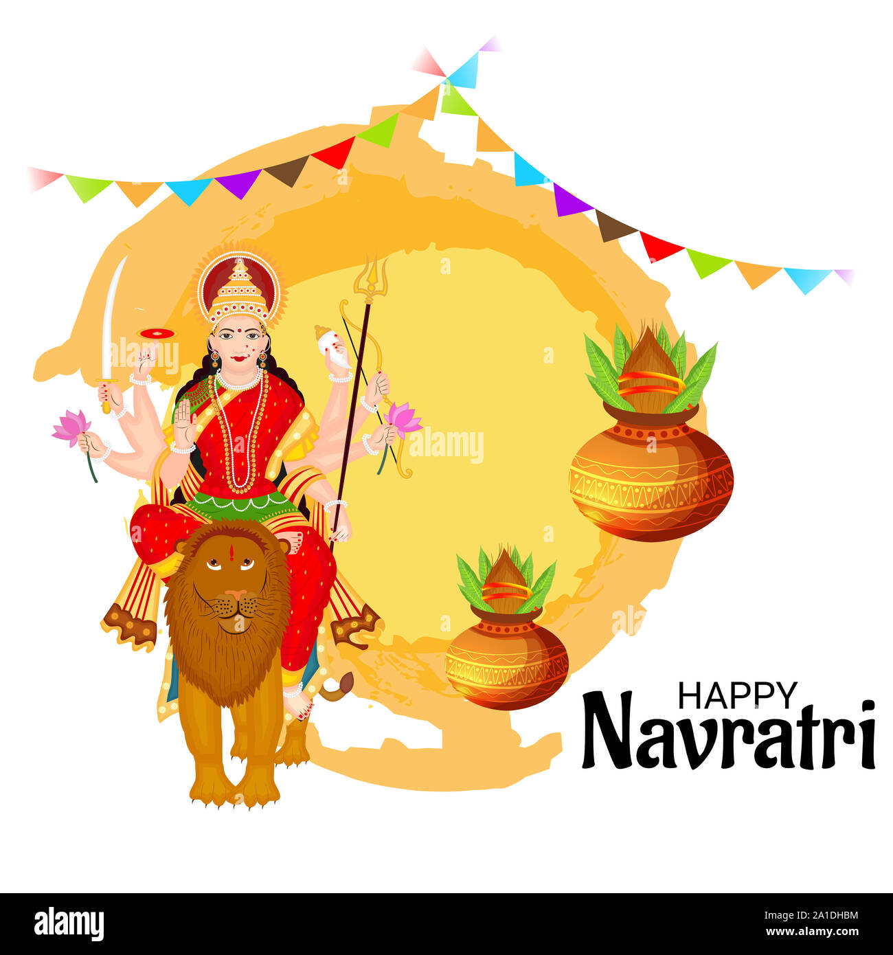 Vector Illustration Of Happy Navratri Celebration Abstract Background ...