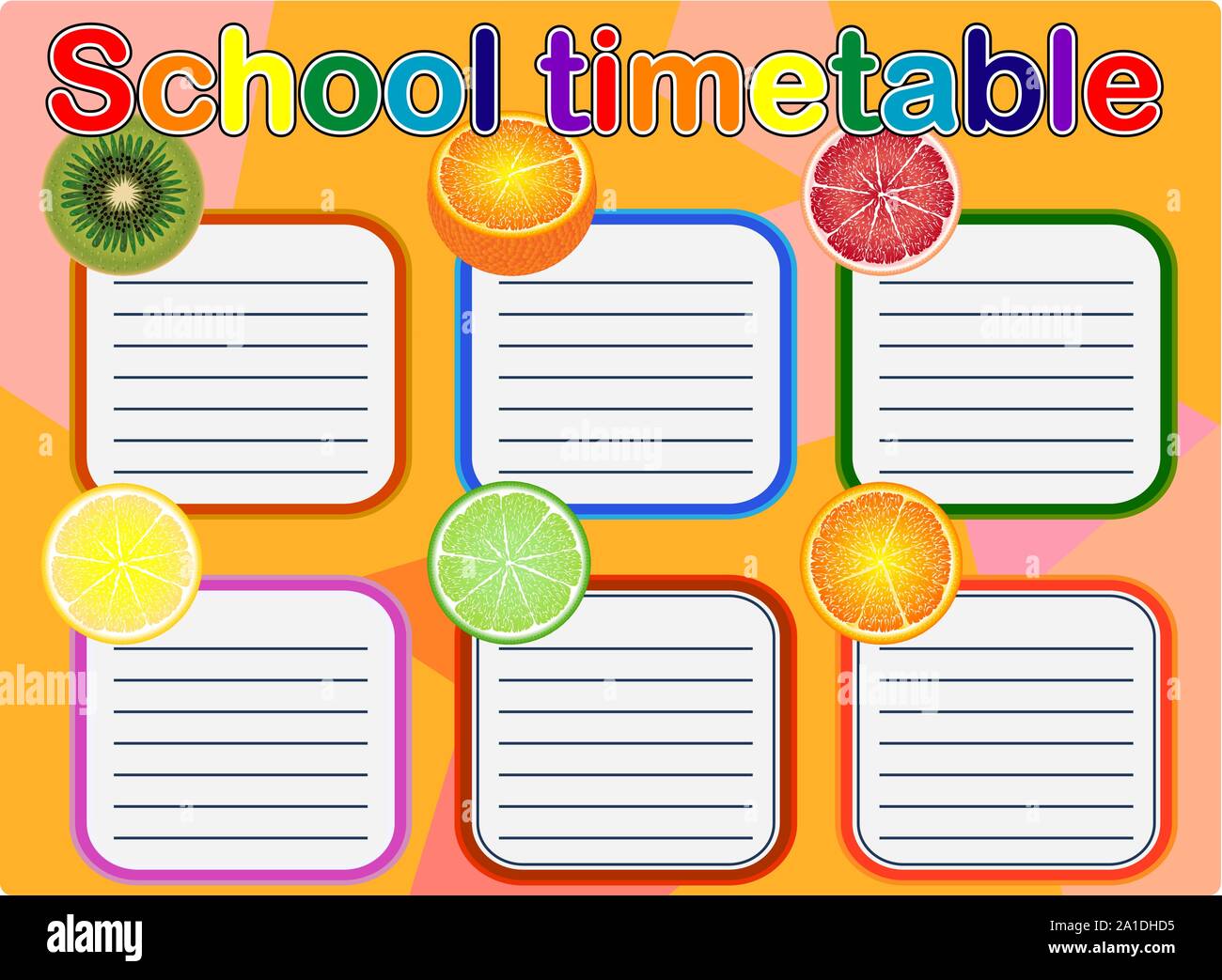 School Timetable, a weekly curriculum design template, scalable graphic ...