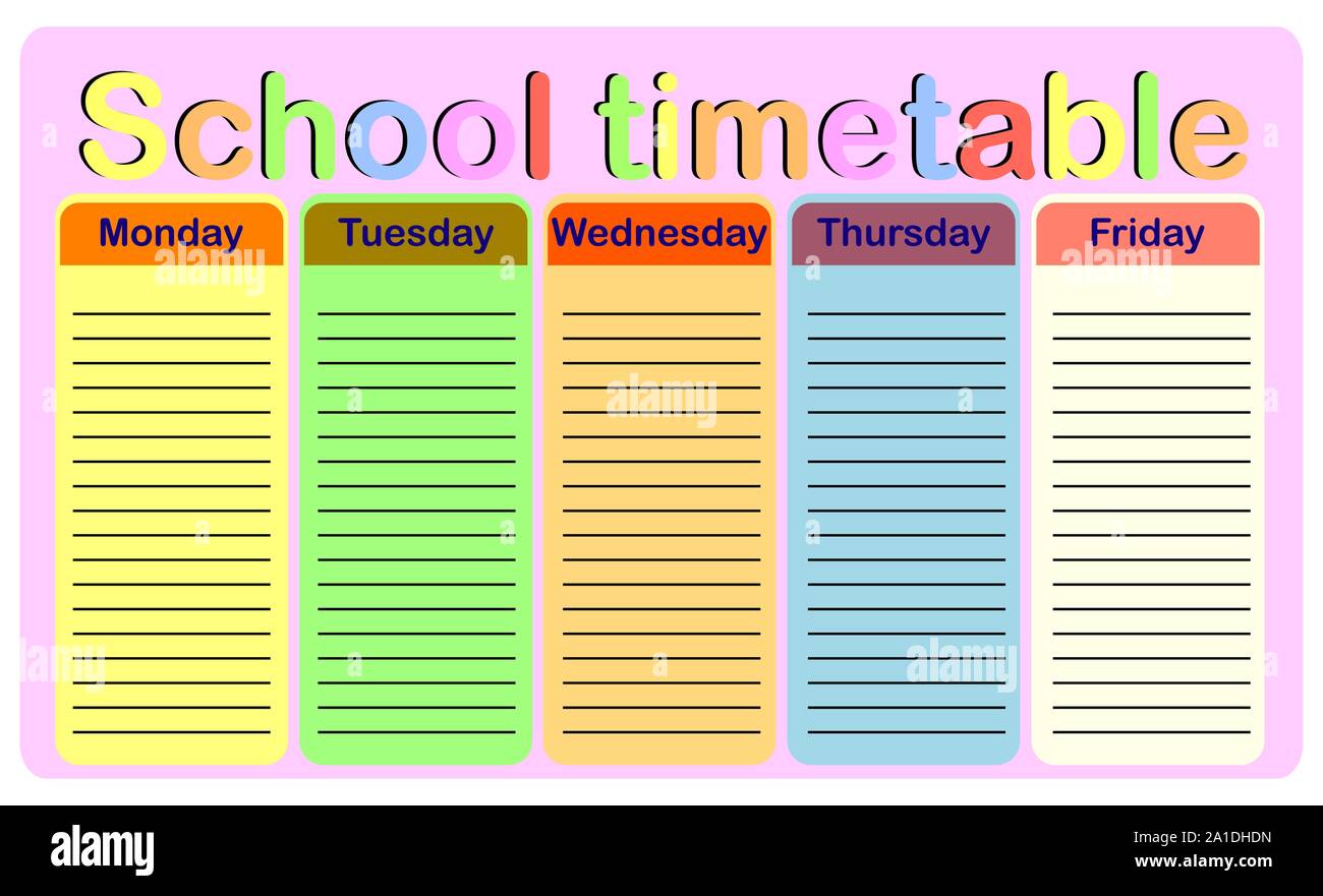 School Timetable, a weekly curriculum design template, scalable graphic ...